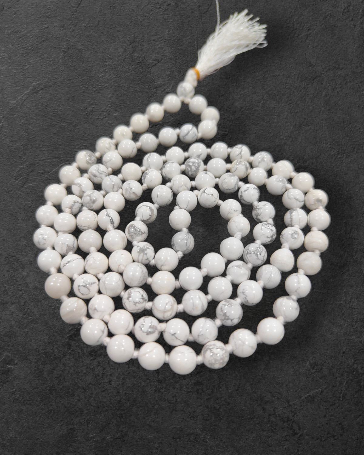 Howlite Mala - Kheteshwar Rudraksh