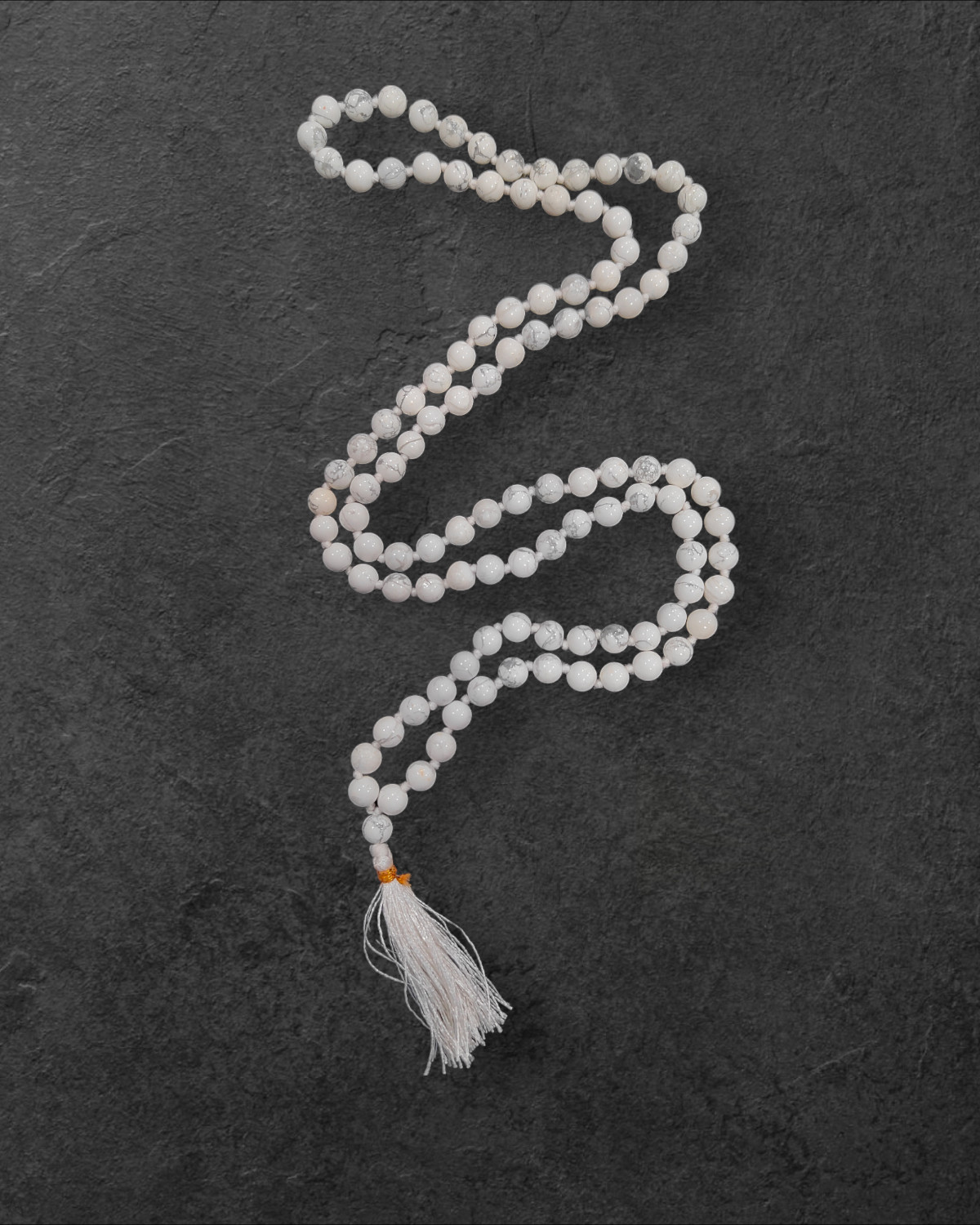 Howlite Mala - Kheteshwar Rudraksh